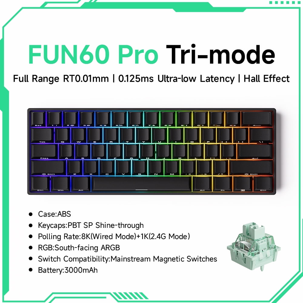 Akko MonsGeek FUN60 PRO&MAX HE Magnetic Keyboard 60% Machanical Gaming ...