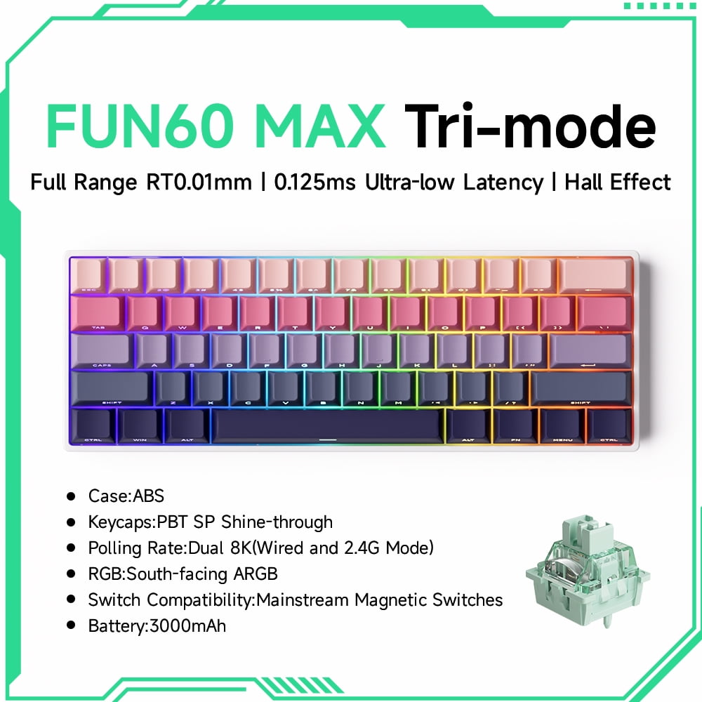 Akko MonsGeek FUN60 PRO&MAX HE Magnetic Keyboard 60% Machanical Gaming ...
