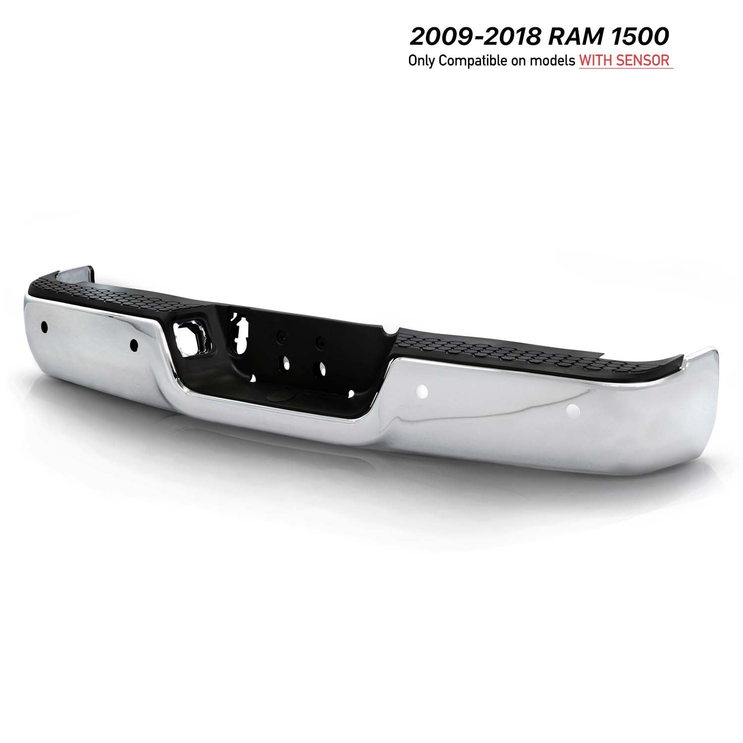 Akkon for 09-18 Ram 1500 10-12 2500 3500 w/ Sensor Holes Rear Bumper w ...