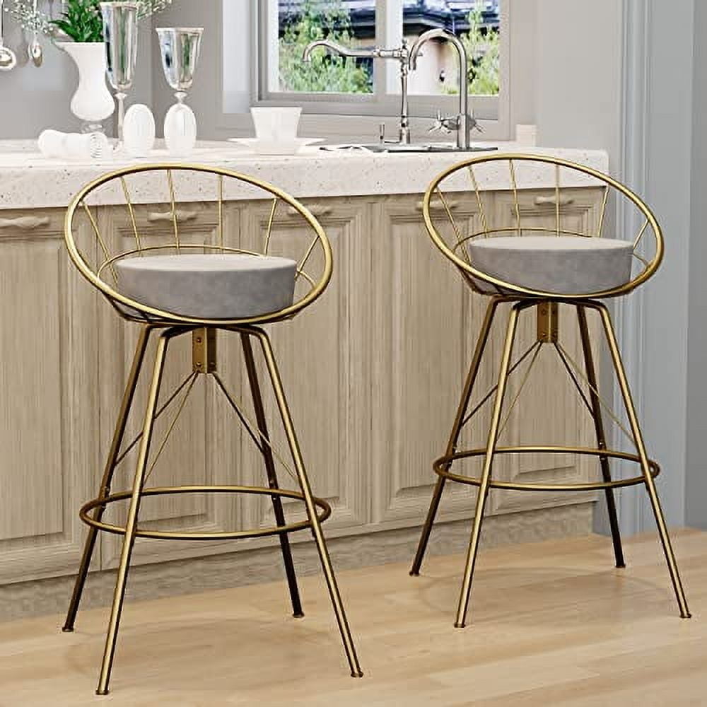 Aklaus 24" Bar Stools Set of 2 Swivel Counter Height Bar Stools with ...