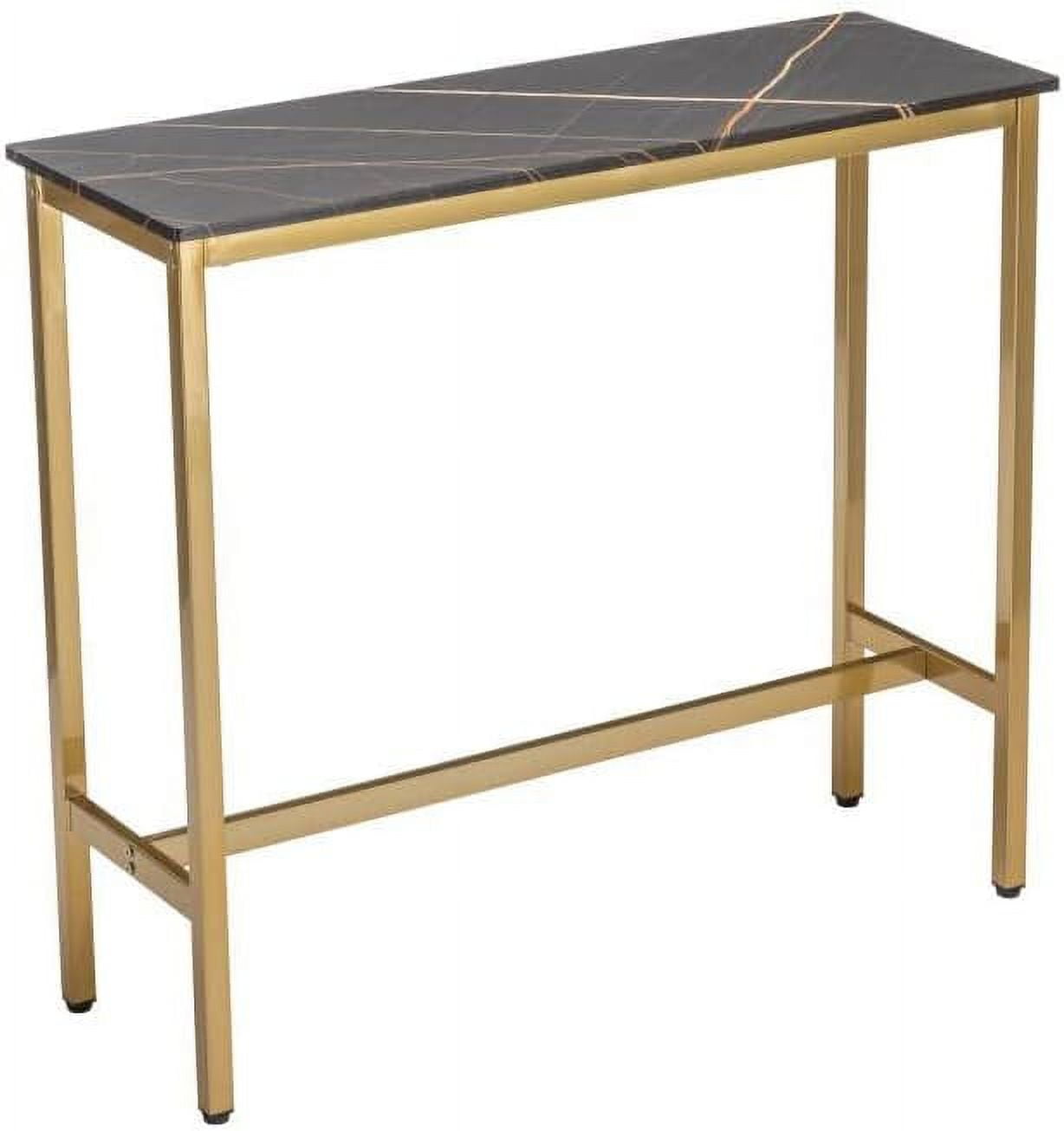 Aklaus 40" Bar Table,Rectangular Bar Height Table with Sturdy Gold ...