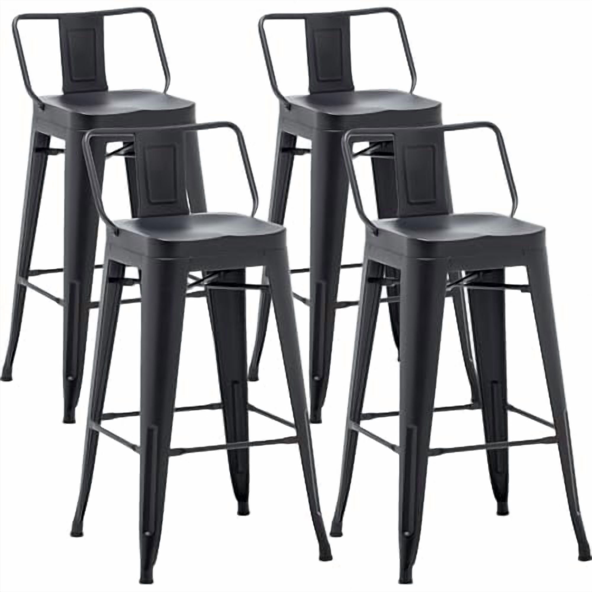Aklaus Metal Bar Stools Set of 4 Barstools Counter Height Bar Stools ...