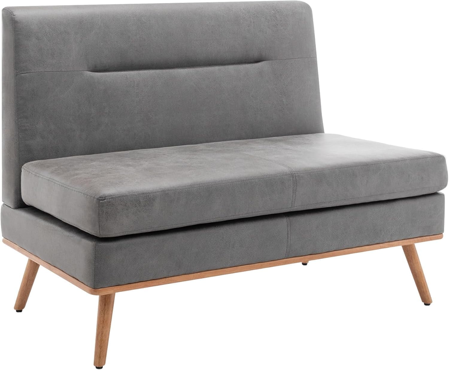 Aklaus Upholstered Small loveseat,Faux Leather Modern Mini Sofa Couch ...