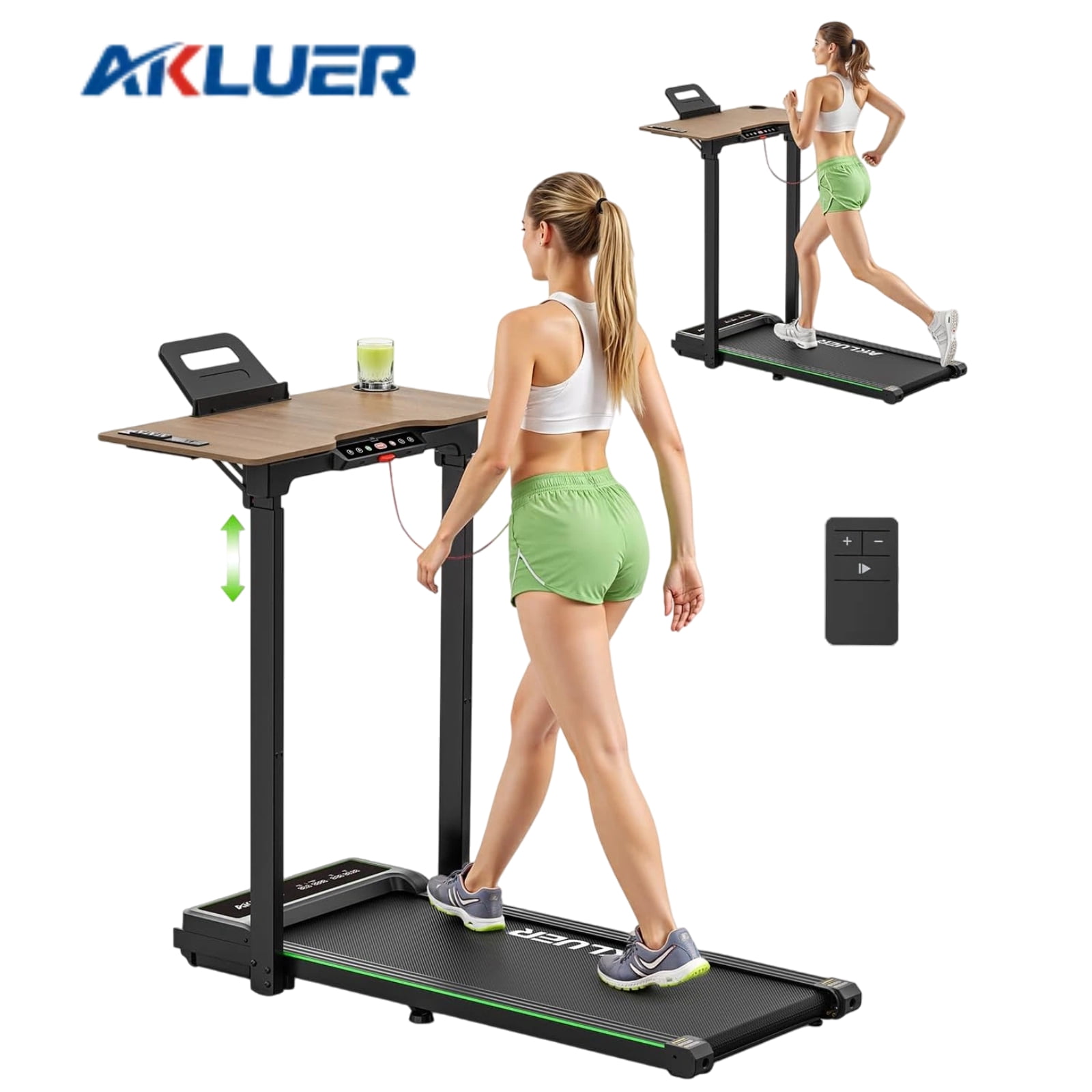 Akluer P3-D Adjustable Desk Treadmill, 2.5HP Quiet Walking Pad with ...