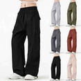 Akmaiox Cargo Pants for Women Breath Comfy Wide Leg Pants Stretch High ...
