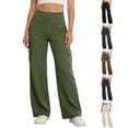 Akmaiox Cargo Pants for Women Stretch High Waist Straight Wide Leg ...