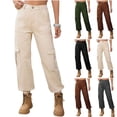 Akmaiox Cargo Pants for Women Vintage Straight Wide Leg Pants High ...