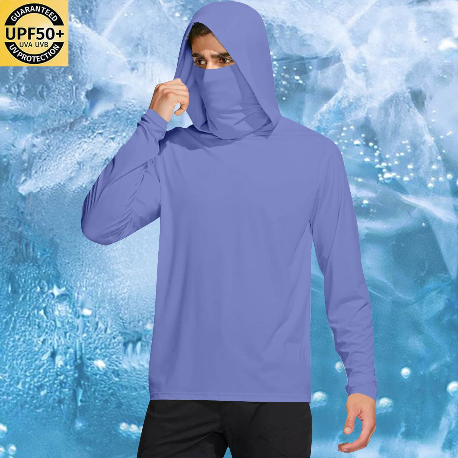 Akmaiox Men's UPF 50+ Long Sleeve Shirts Solid Color Sun Protection ...