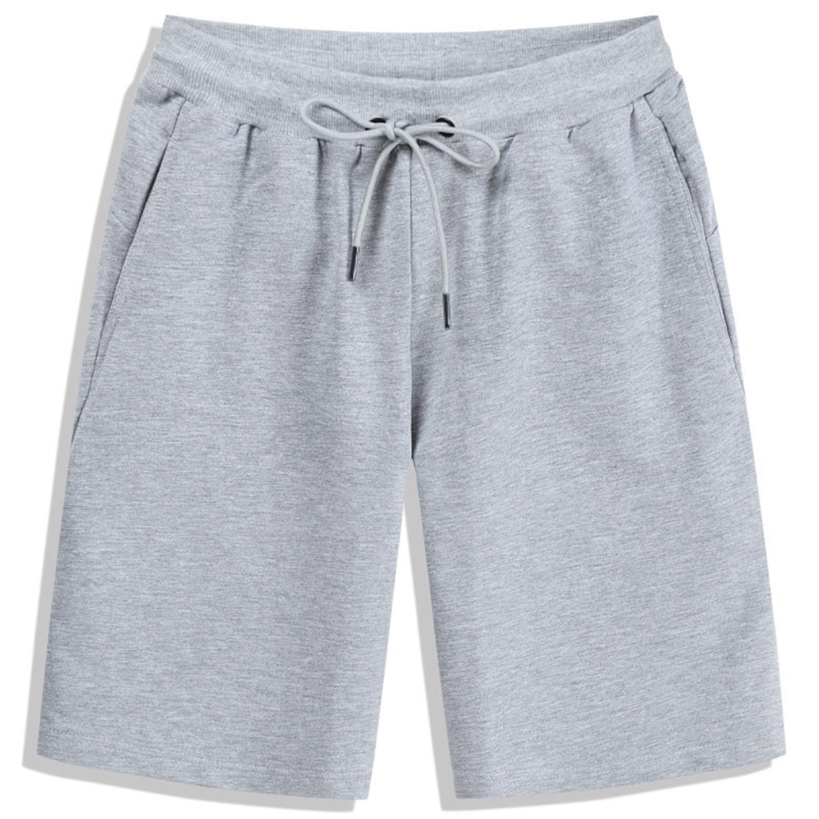 Akmaiox Mens Shorts Casual Solid Color Multi Pocket Beach Shorts with ...