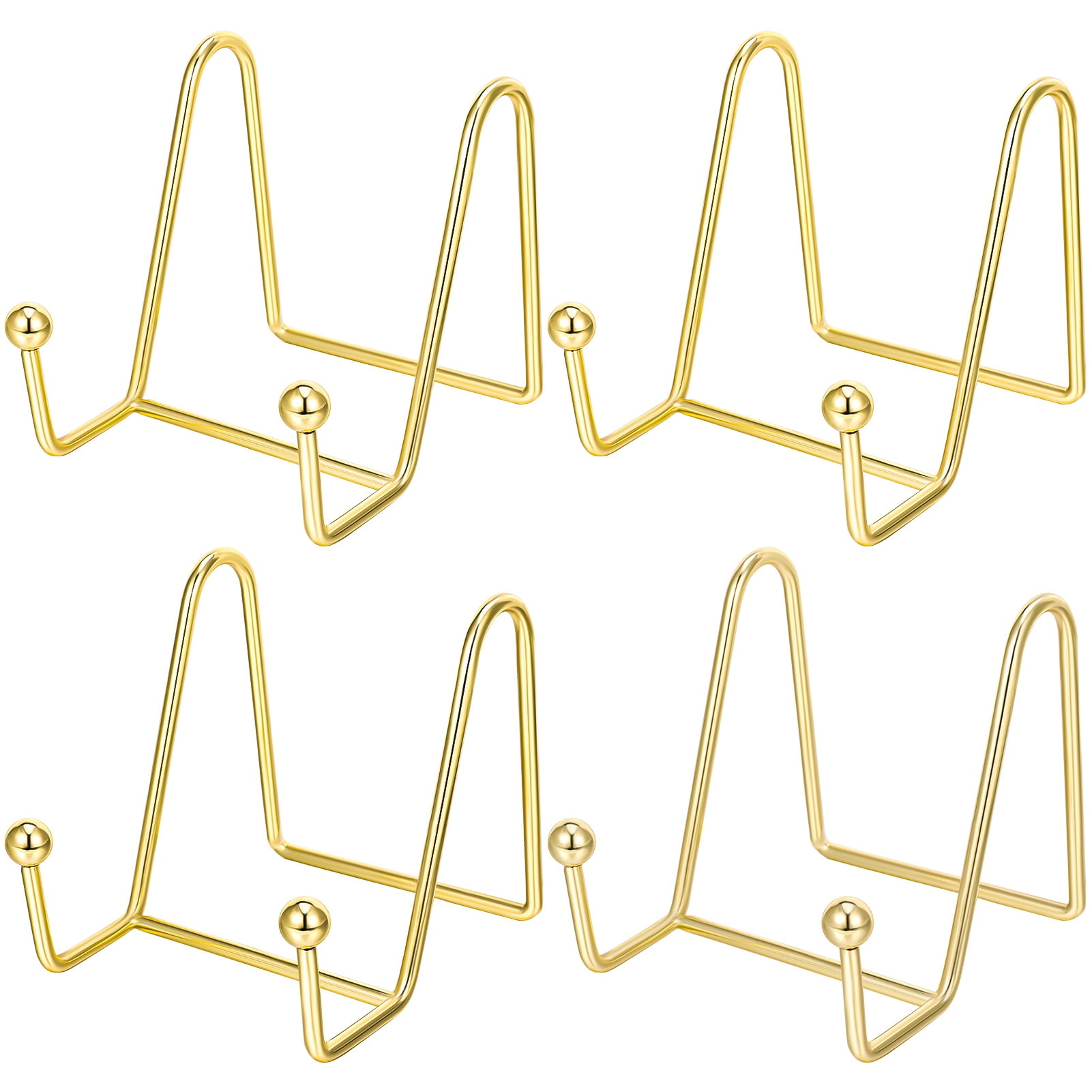 AkoaDa 4 Pack 3 inches Gold Iron Stand Metal Plate Stand Frame Holder ...