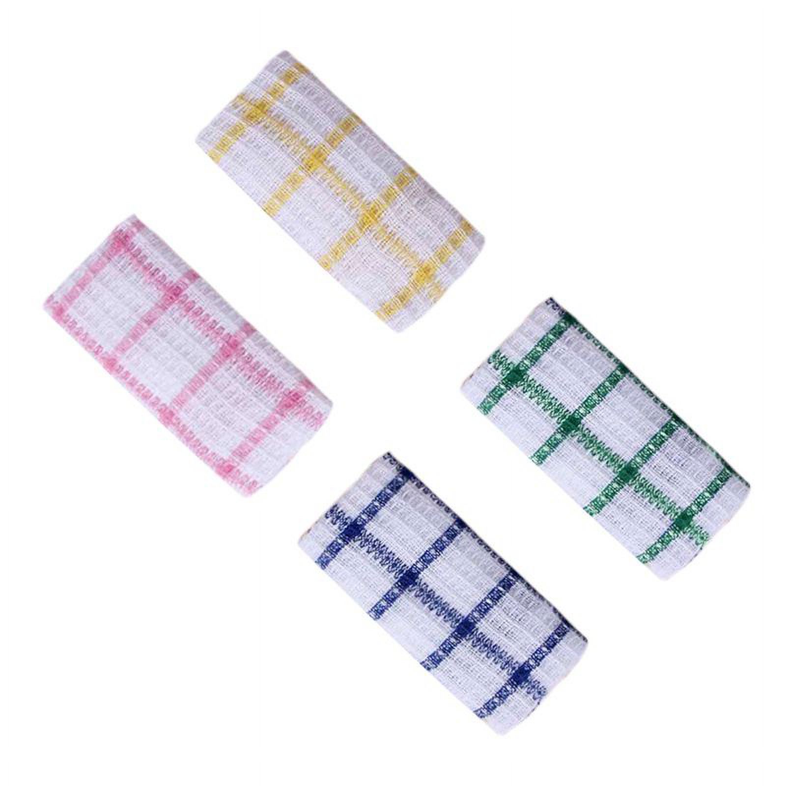 AkoaDa 4 Pcs Cotton Waffle Plaid Kitchen Towels Rags, Household ...