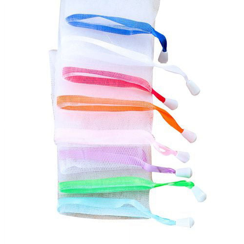 Akoada 5pcs Exfoliating Mesh Soap Pouch Bubble Foam Net Handmade Soap