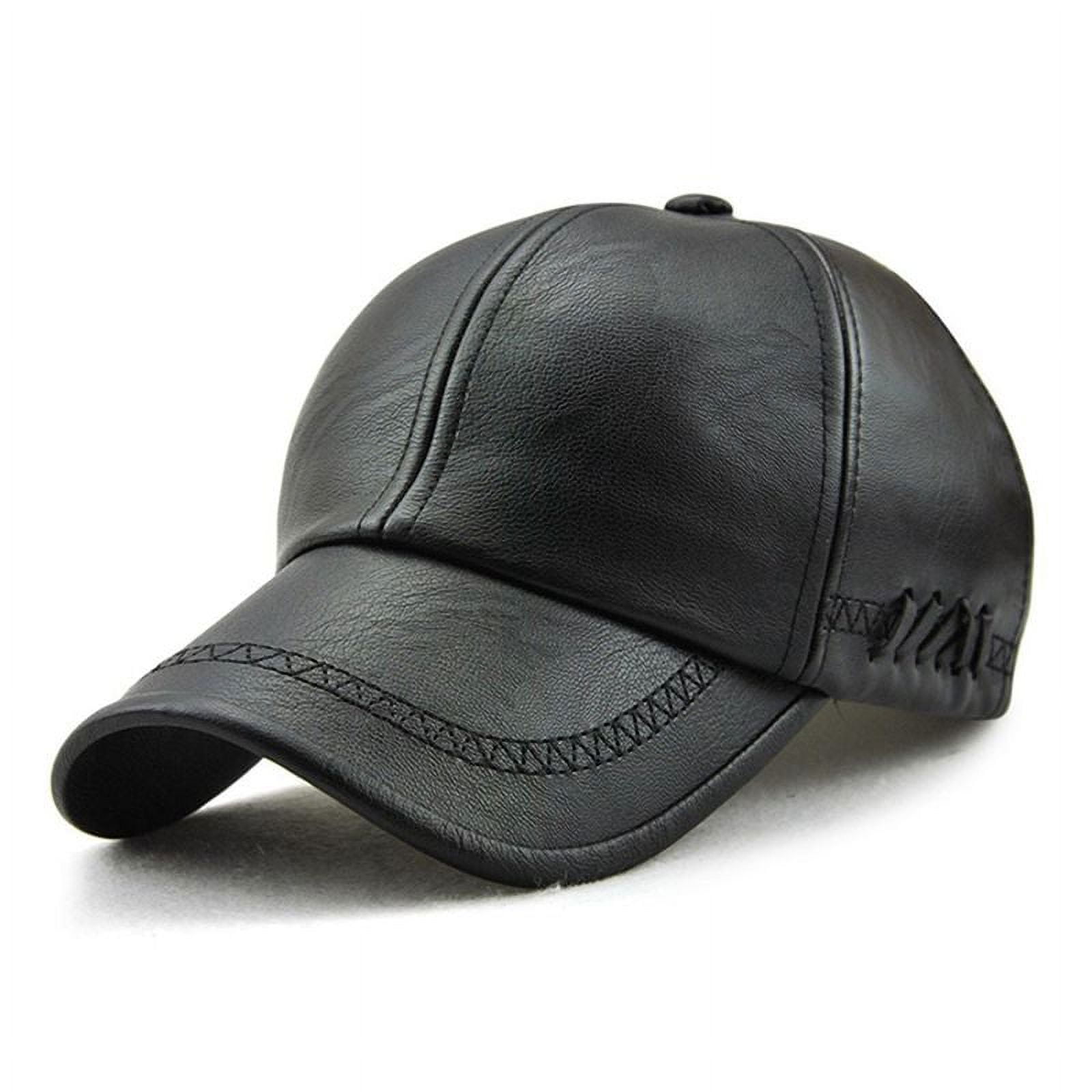 AkoaDa Mens Adjustable Size Baseball Cap Hat PU Leather 3 Colors Sport ...