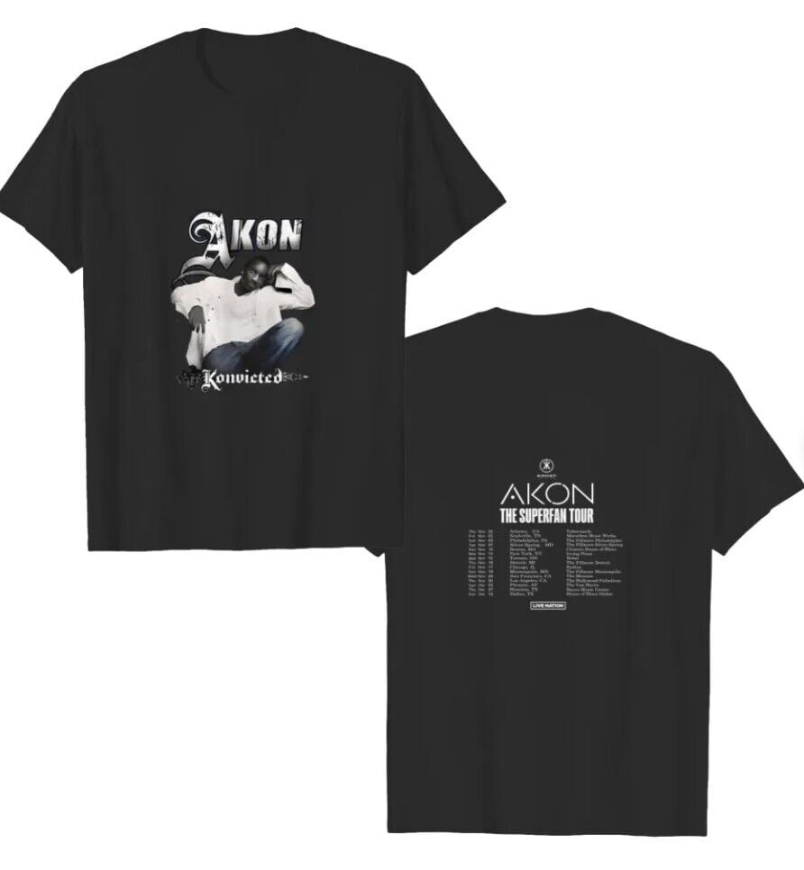 Akon The Superfan Tour 2023 Shirt - Exclusive Concert Memorabi 2 Sided ...