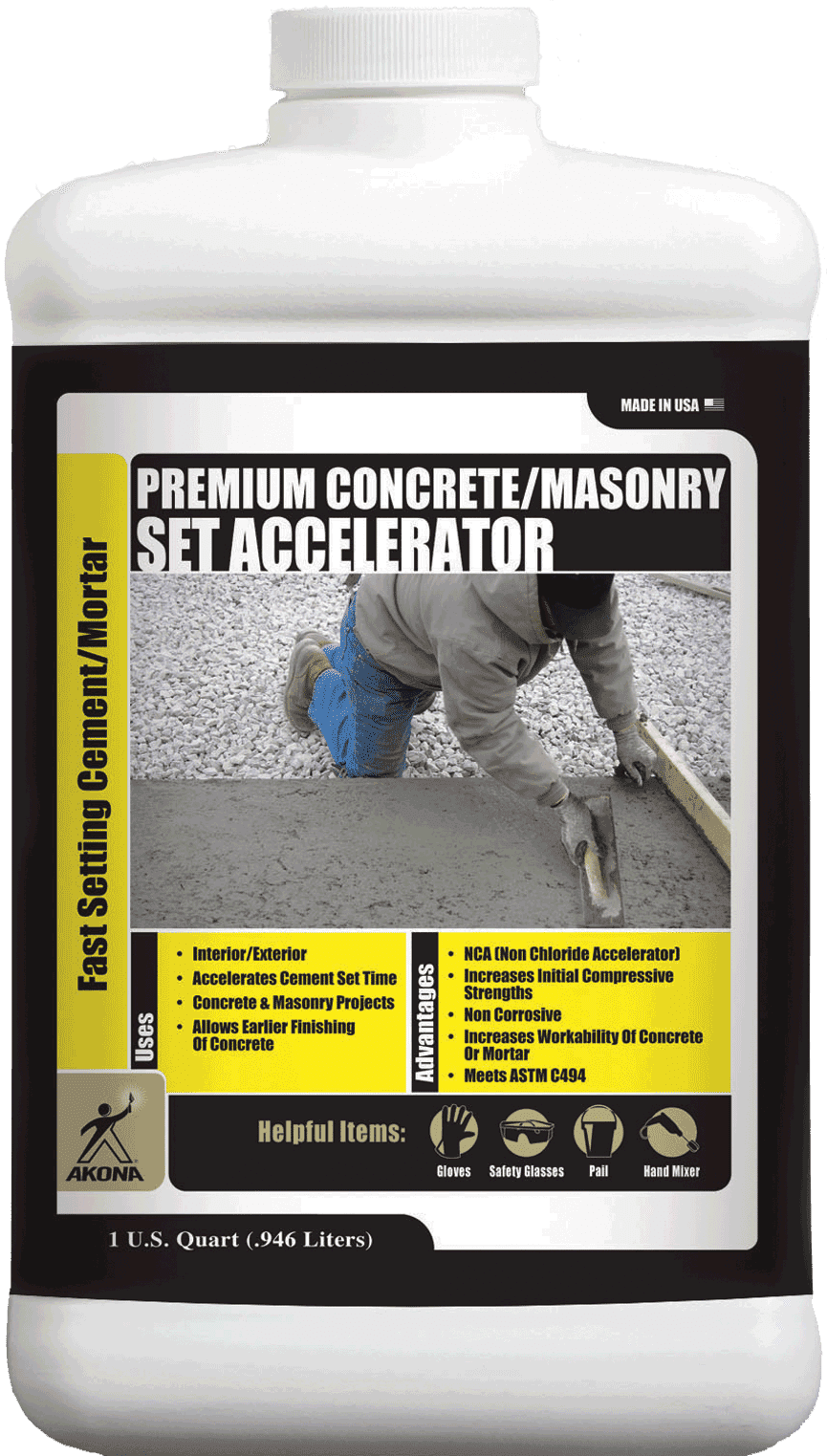 Akona Concrete/Masonry Set Accelerator (Quart, 1) - Concrete Curing ...