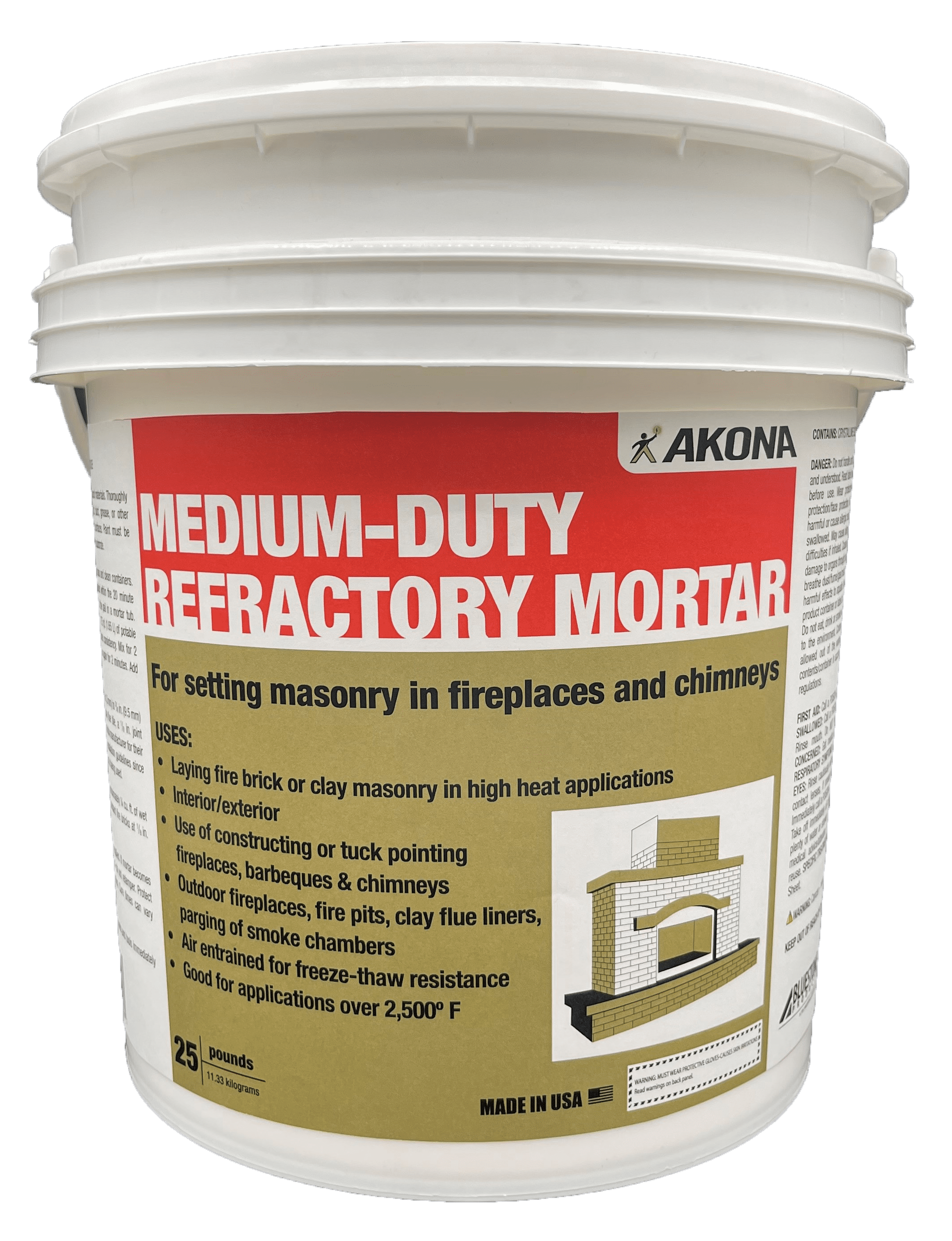 Akona Medium-Duty, Refractory Mortar Mix 25 Pound - Walmart.com