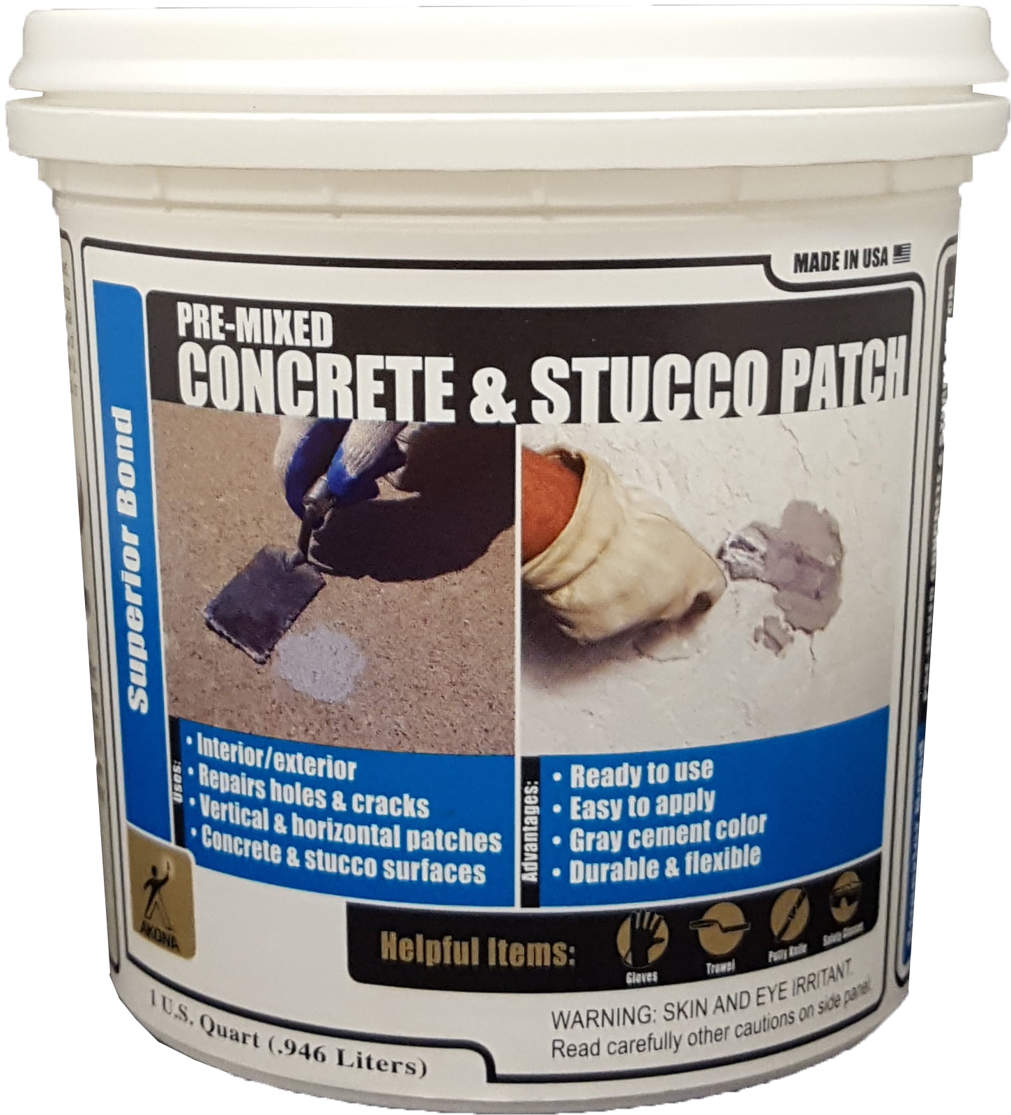 Akona Pre-Mixed Concrete and Stucco Patch, 1 Quart - Walmart.com