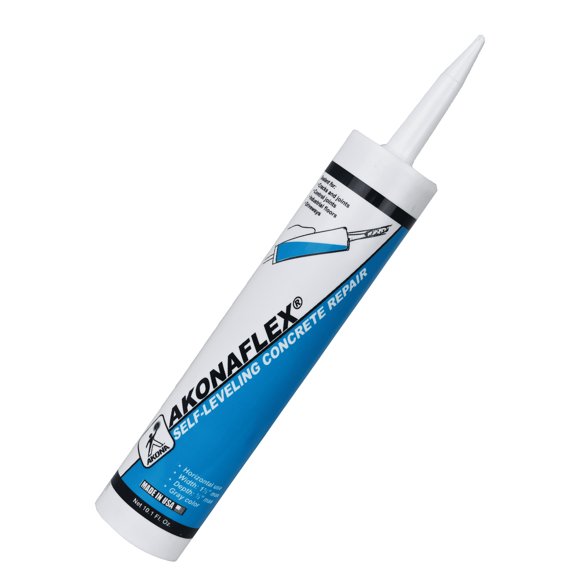 AKONA Self-Leveling Concrete Crack Filler, Gray, 10 Ounce, Fast Setting ...