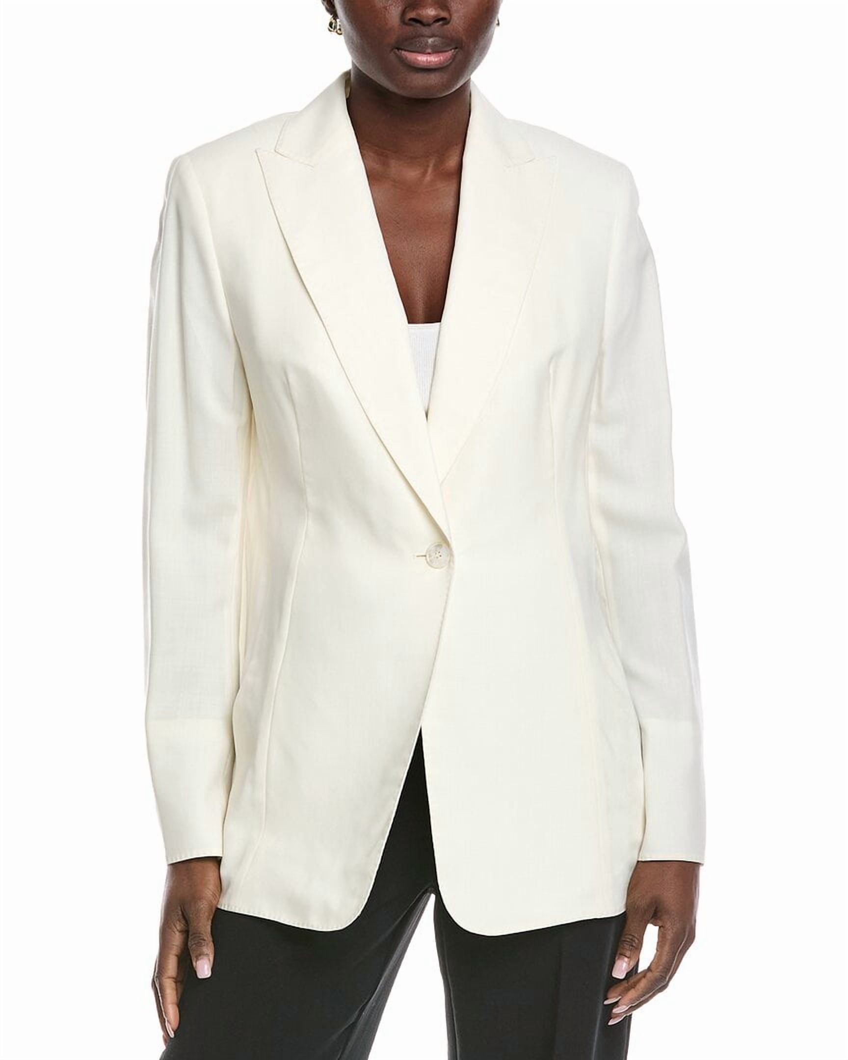 Akris womens Martin Wool-Blend Blazer, 12, White - Walmart.com
