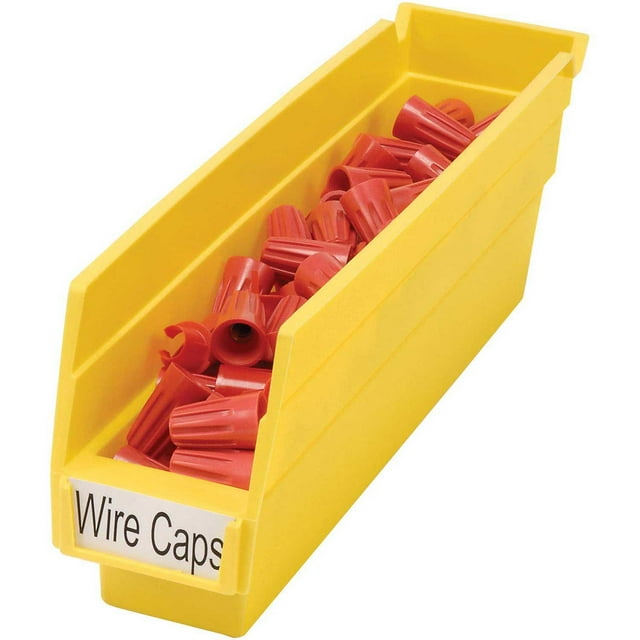 Akro-Mils 30110 Plastic Nesting Shelf Bin Storage Box, 12" Deep, Yellow ...