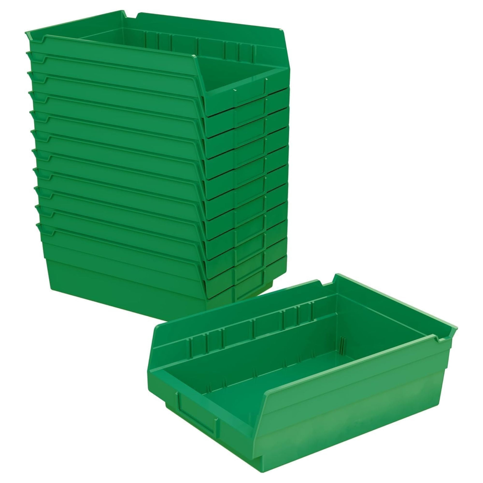 Akro-Mils 12 Pack Plastic Storage Shelf Bins, Space-Saving Organizers ...