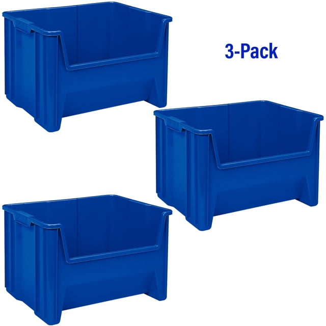 "Akro-Mils Stackable Storage Bins with Plastic Handles, Heavy Duty ...