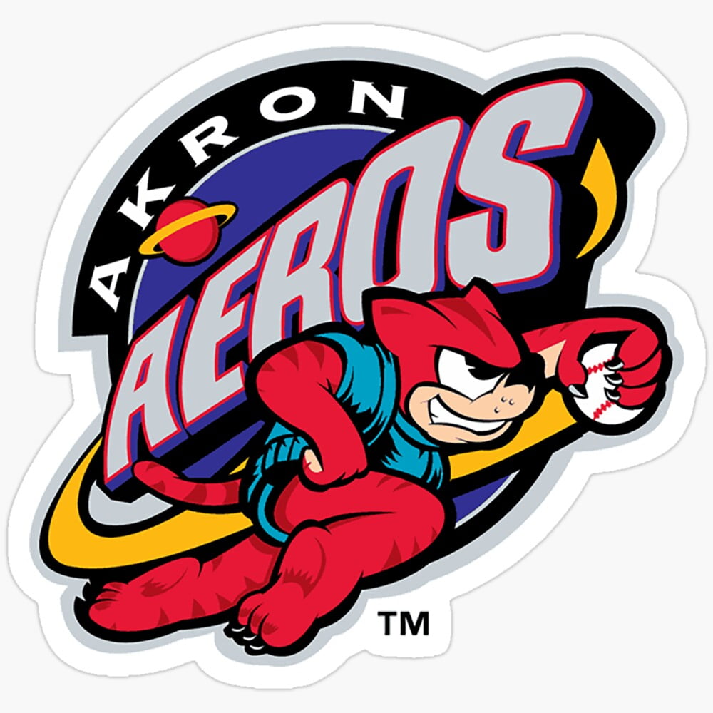 Akron Aeros Vintage Minor League Baseball Sticker Phone Decal Water ...