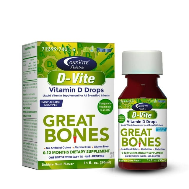 Akron Pediatric D-Vite Drops | 50ml Liquid Vitamin D Supplement for Infants & Toddlers | Bubble ...