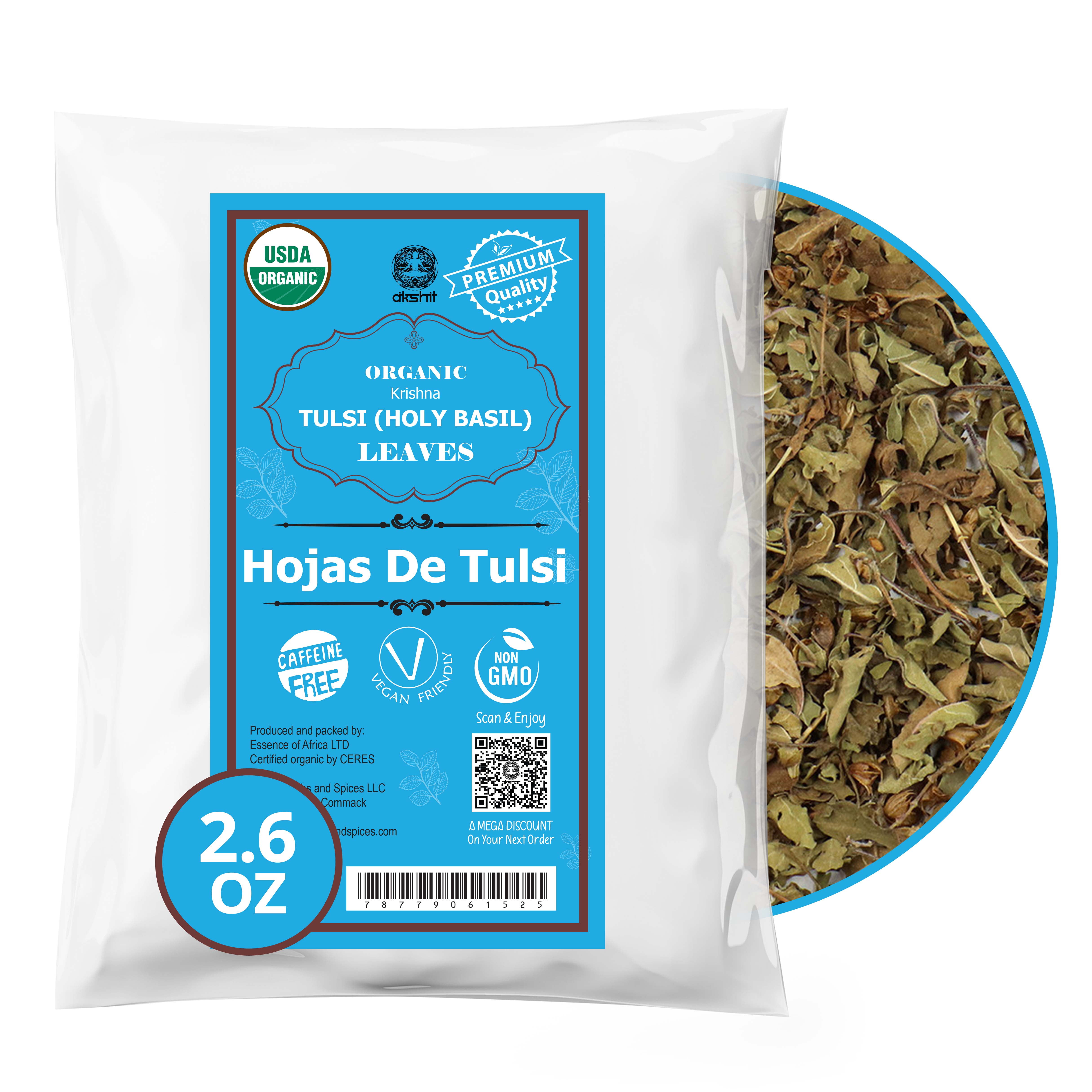 Akshar Organic Holy Basil Tea, Loose Leaf Herbal Tea, Pure Tulsi Tea ...