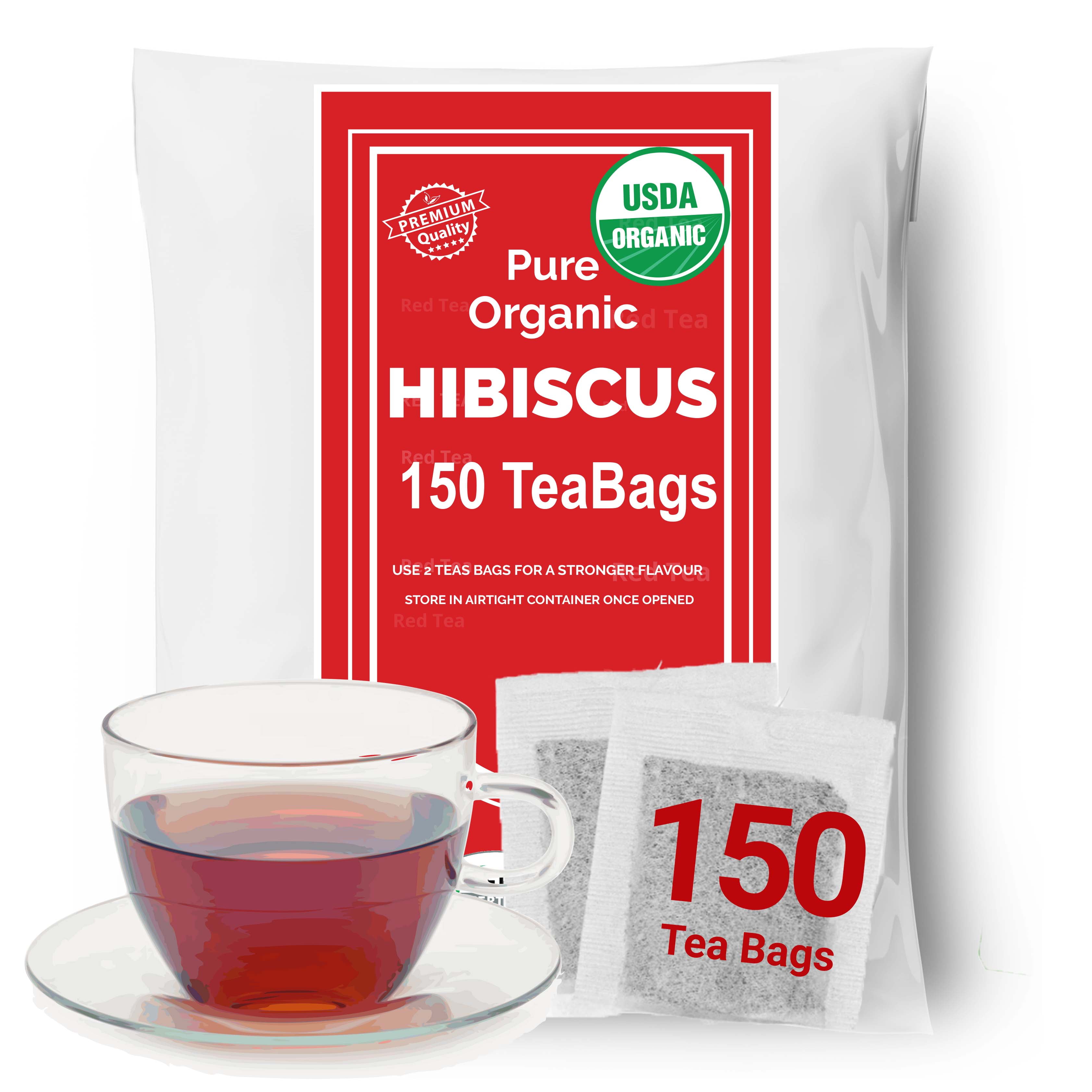 Akshit 150 Organic Hibiscus Tea Bags, Hibiscus Flower Tea Blend, Te De ...