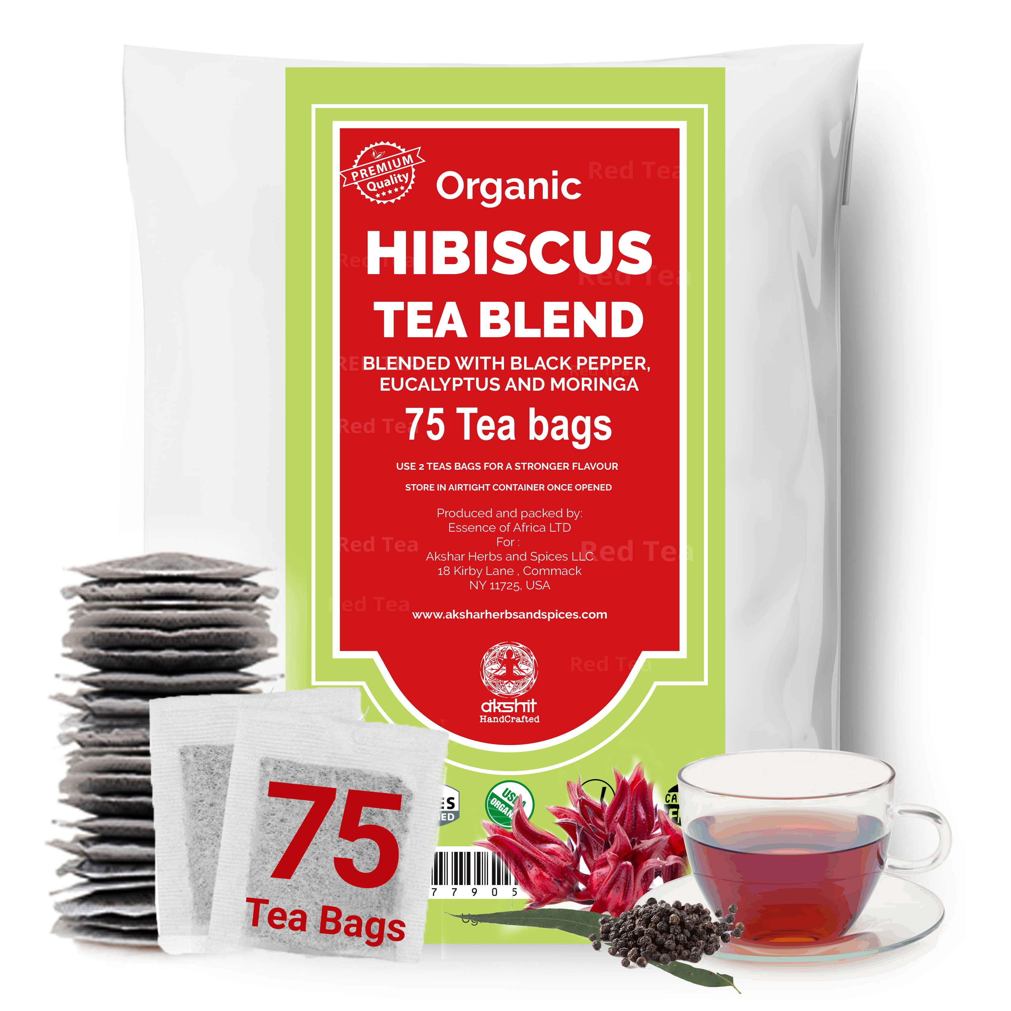 Akshit 75 Organic Hibiscus Tea Bags, Hibiscus Moringa Tea , Hibiscus ...