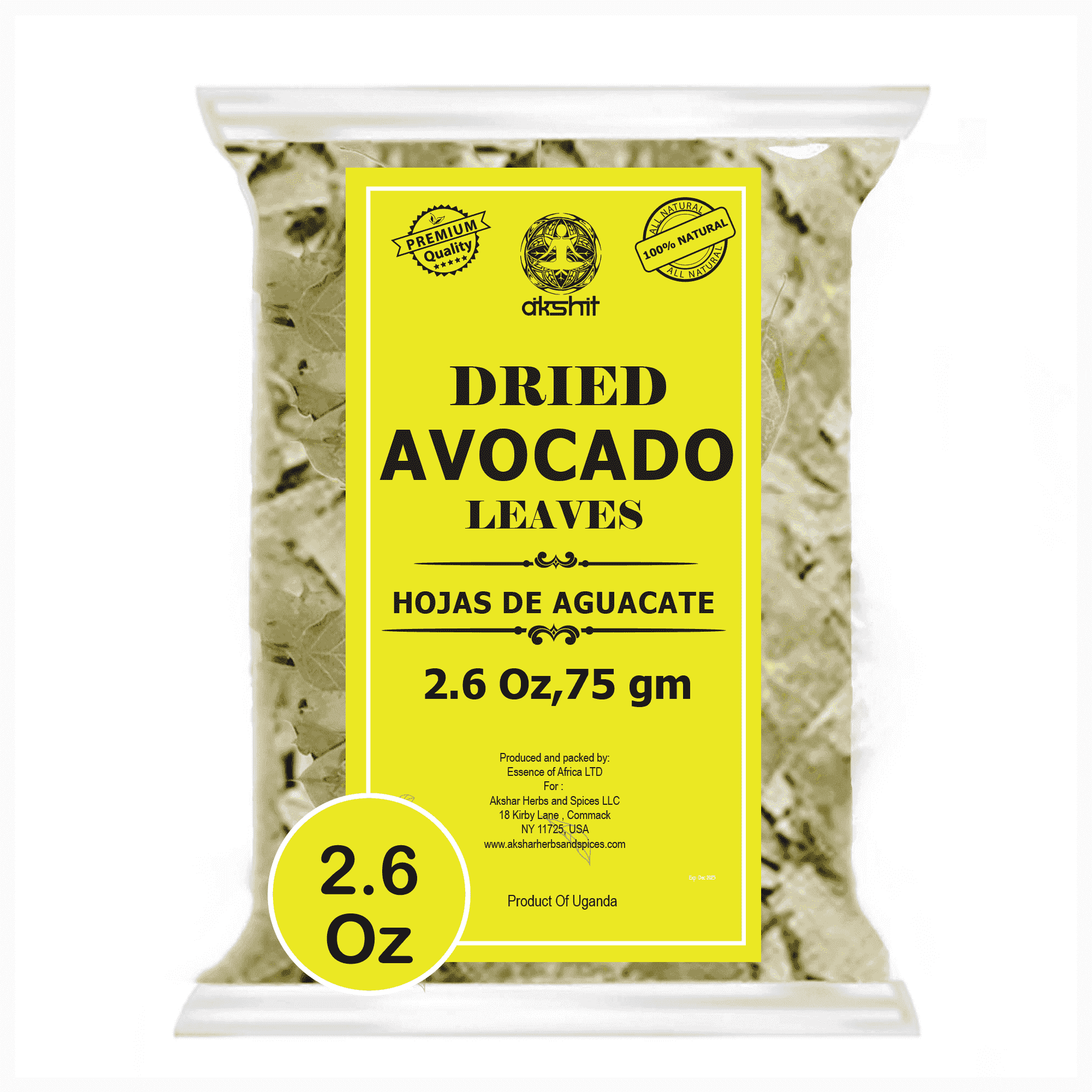 Akshit Dried Avocado Leaves, Non-GMO, Herbal Avocado Leaf Tea, Caffeine ...