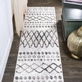 Aksil Moroccan Ivor/Brown Runner Rug, 2x10, Bohemian, , Eas-Cleaning ...