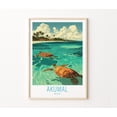 Akumal Mexico Tropical Beach Palm Tree Coastal Wall Art Decor Unframed ...