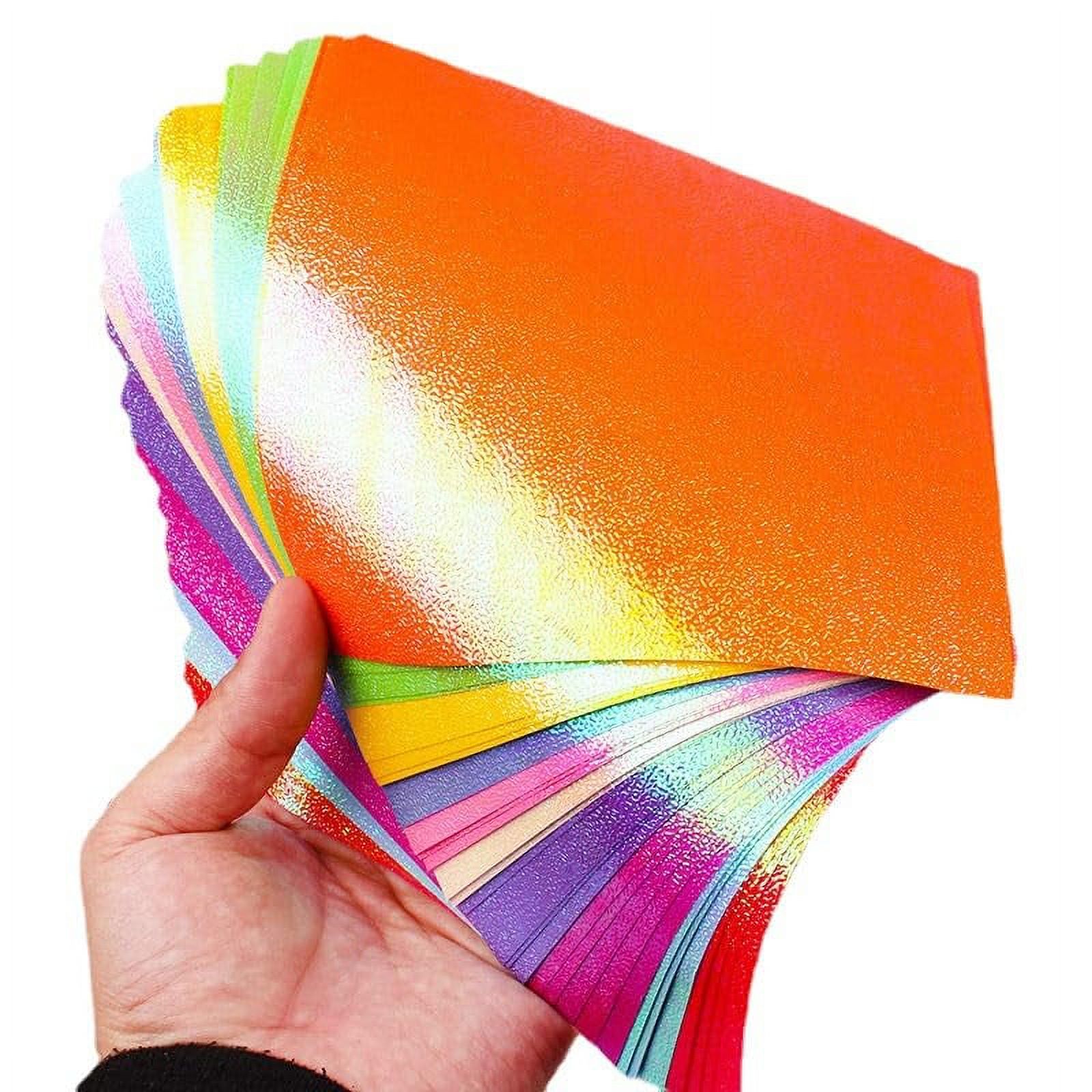 Akusety 100 Sheets Glitter Origami Paper, BSL1 Colored Origami Sparkly ...