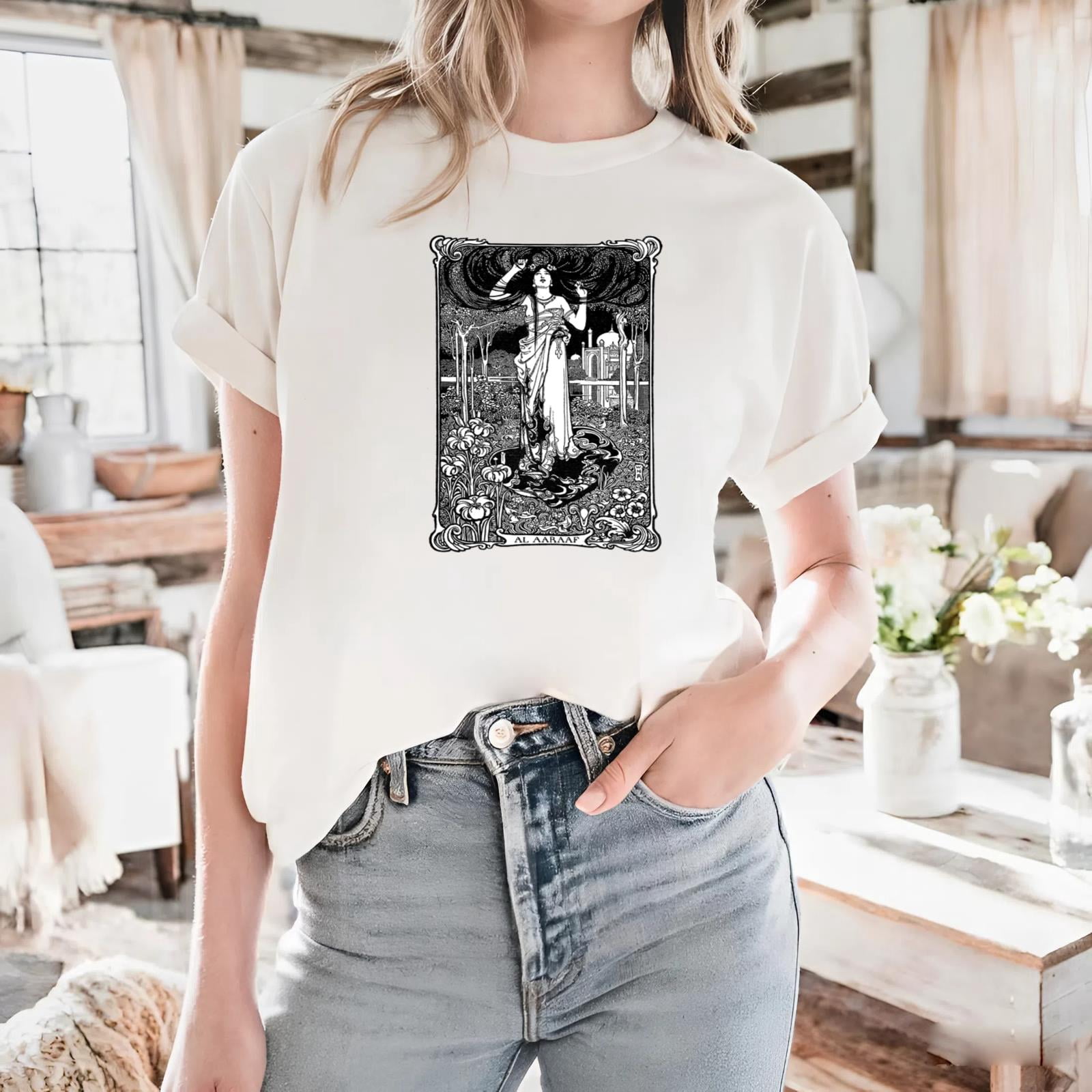Al Aaraaf Edgar Allan Poe Art Nouveau Dark Academia Graphic T-Shirt ...