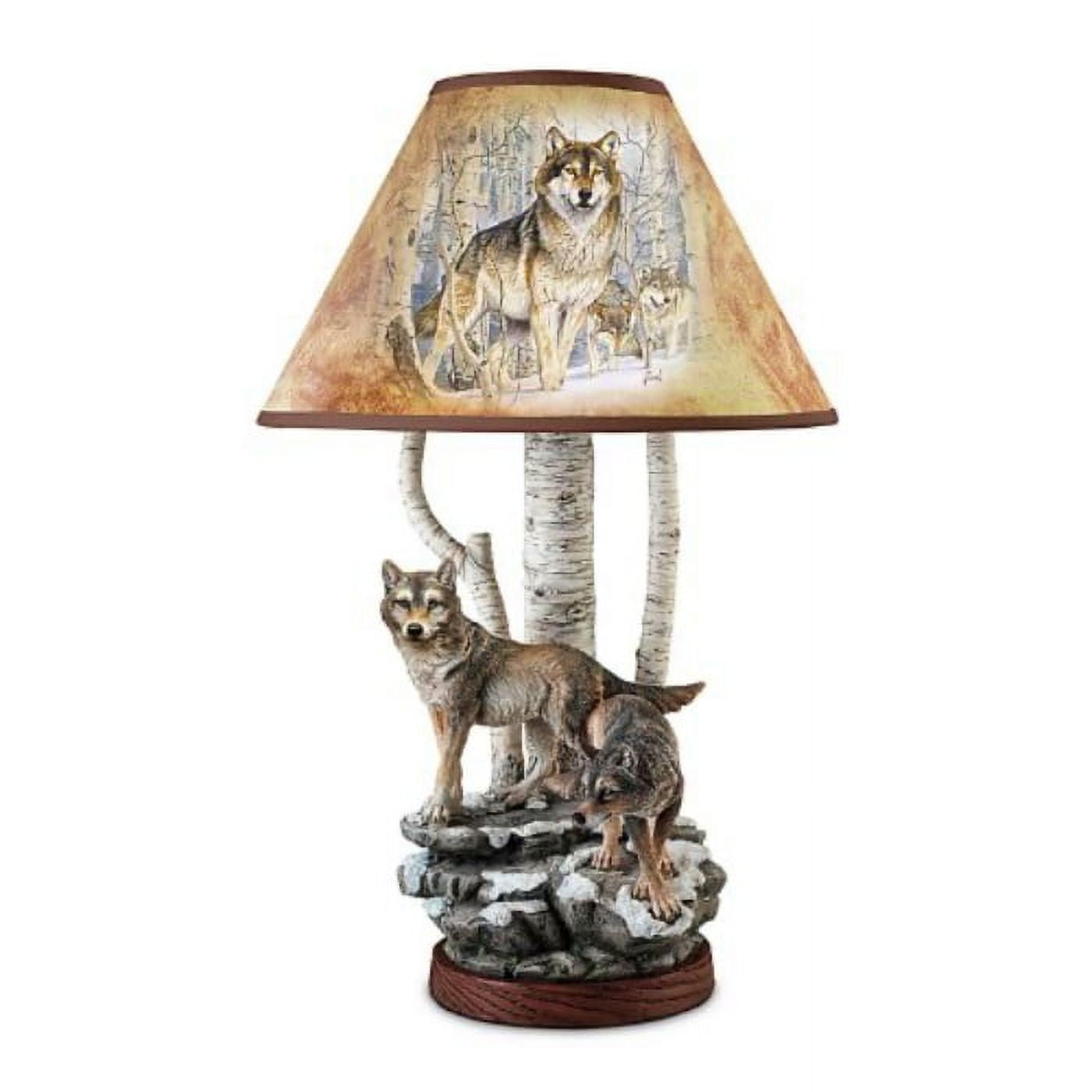 Al Agnew Spirit of The Forest Wolf Art Table Lamp by The Bradford ...