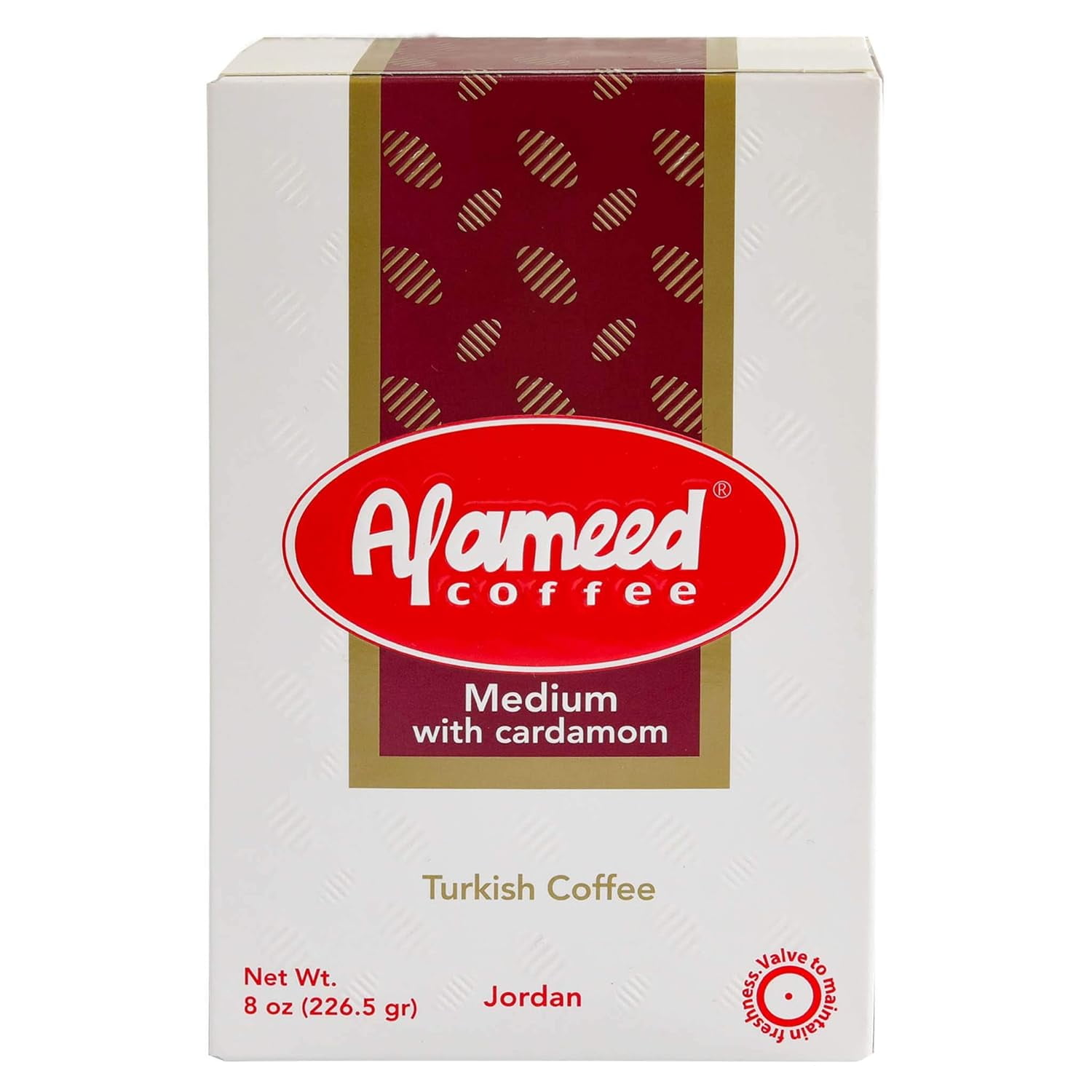 Al Ameed Coffee, Medium Roast with Cardamom, Pack 1, Artisanal Turkish ...