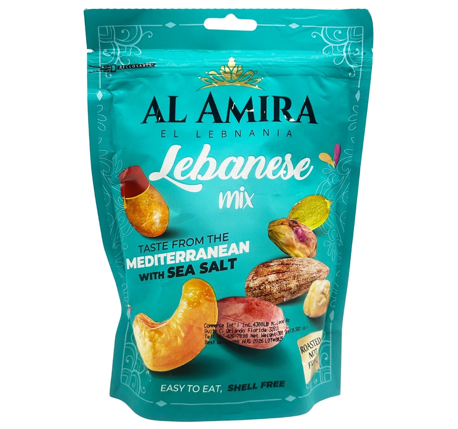 Al Amira - Lebanese Shell Free Nut Mix, Roasted with Sea Salt, 10.58 oz ...