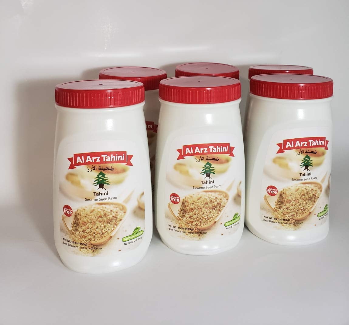 Al Arz Tahini Pure Sesame Paste 1lb jar 6 pack - Walmart.com