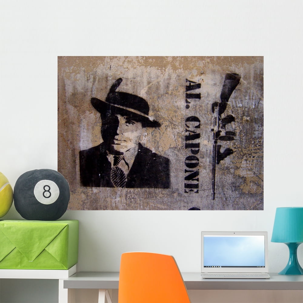 Al Capone Concrete Graffiti Wall Mural Decal by Wallmonkeys Vinyl Peel ...