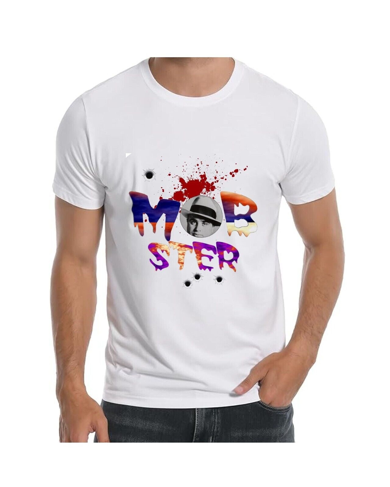 Al Capone Mobster Gangster T shirt for Men Apparel - Walmart.com