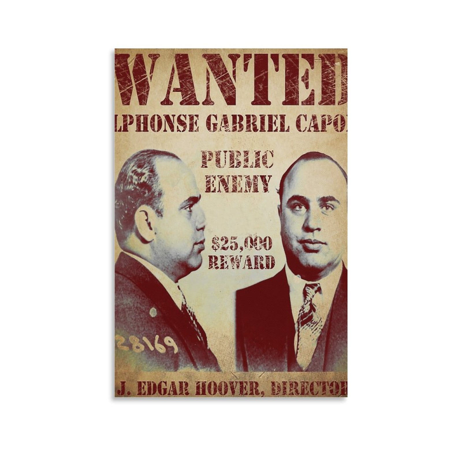 Al Capone Wanted Poster 1 Posters Wall Art Painting Canvas Gift Living ...