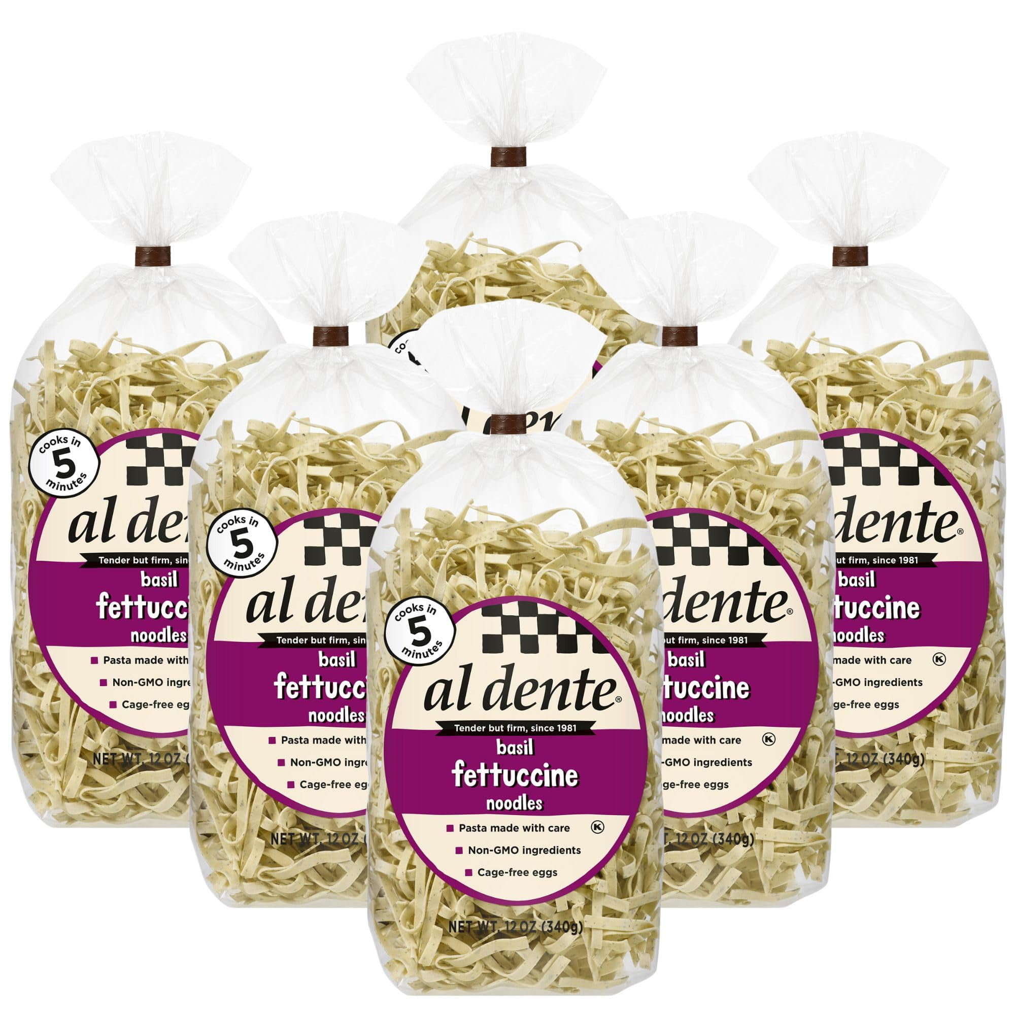 Al Dente Basil FEV6 Fettuccine - All-Natural, Hand-Crafted Egg Pasta ...