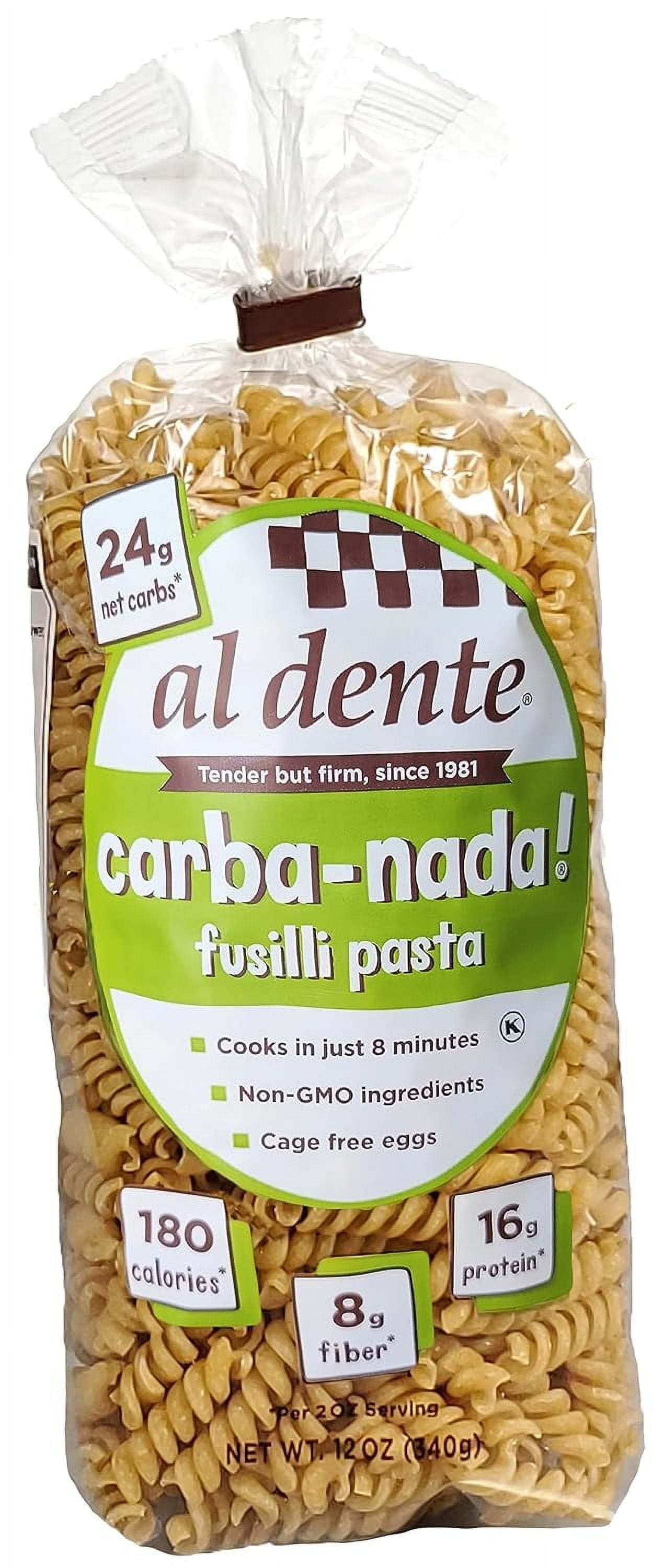 Al Dente Carba-Nada Fusilli Pasta - 12 oz Pack of 4 - Walmart.com