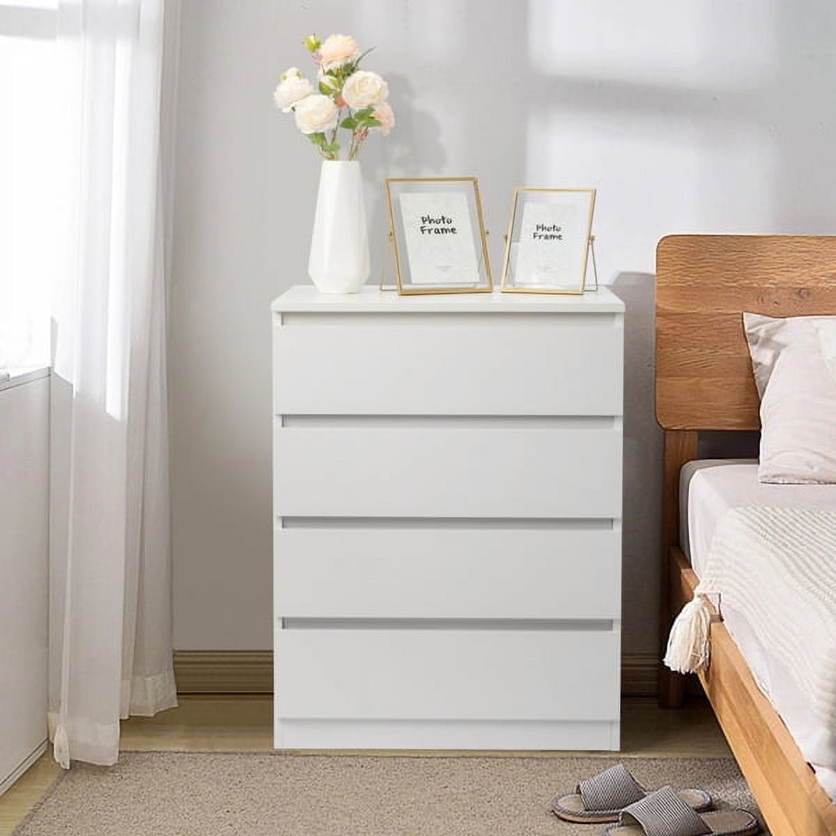 Al Fresco 4 Drawer Bedside Table, Wooden Storage Chest of Drawers ...