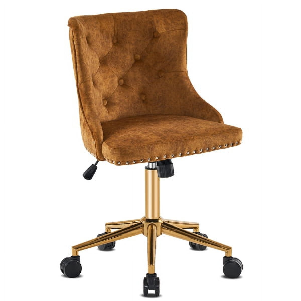 Al Fresco Armless Desk Chairs with Wheels Tufted Home Office Chair No ...