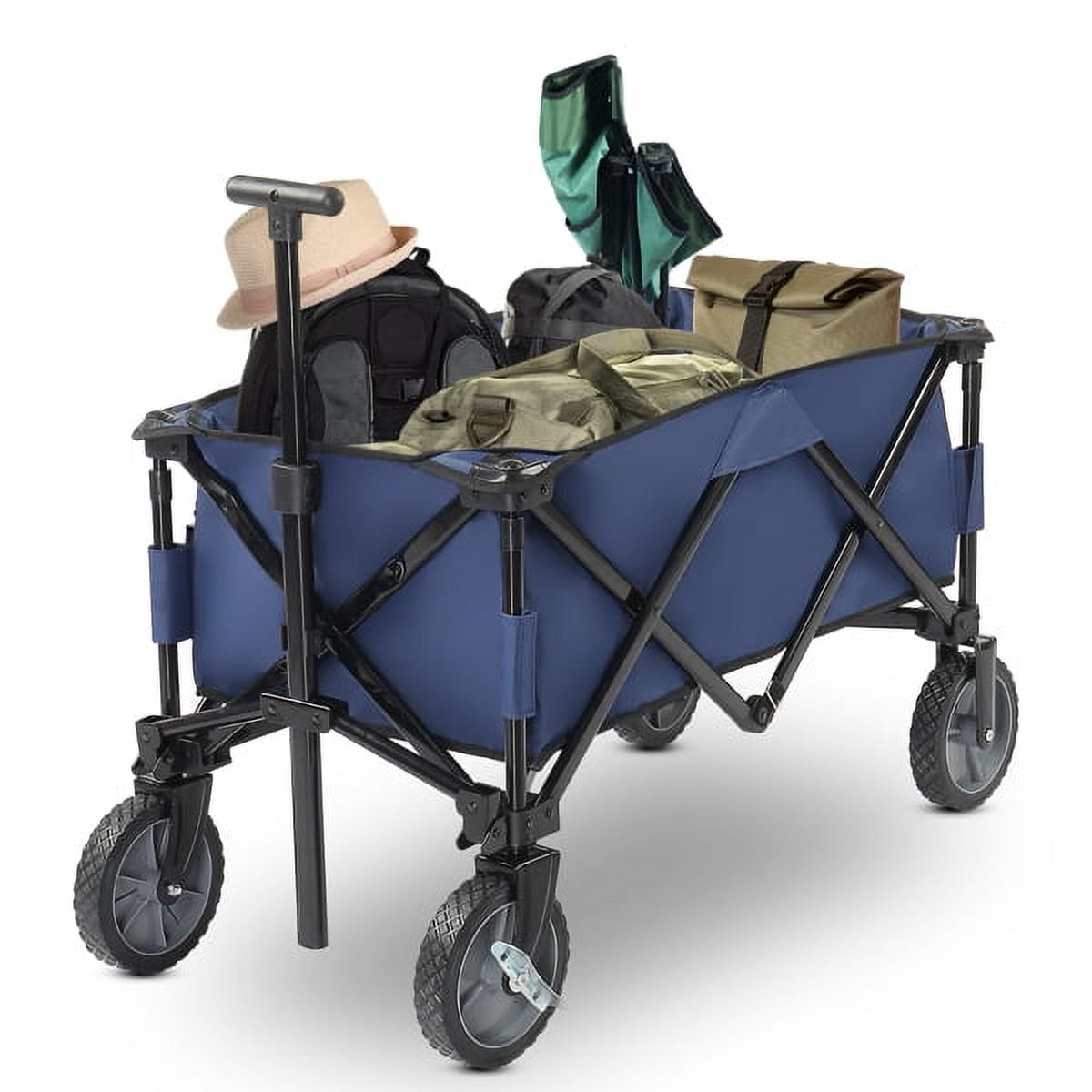 Al Fresco Collapsible Beach Wagon Cart Heavy Duty 150lbs, Garden Wagon ...