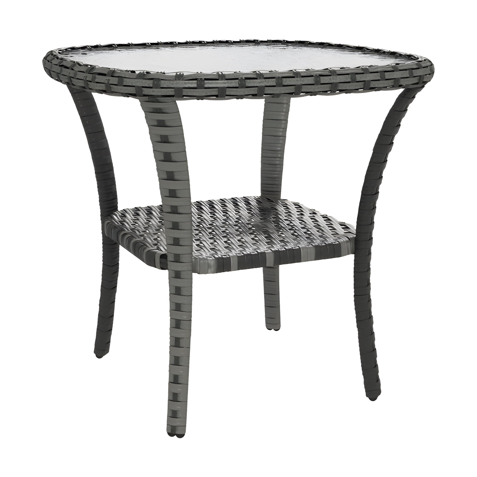 Al Fresco Patio Tables Wicker Side Table, Round Rattan Coffee Table ...