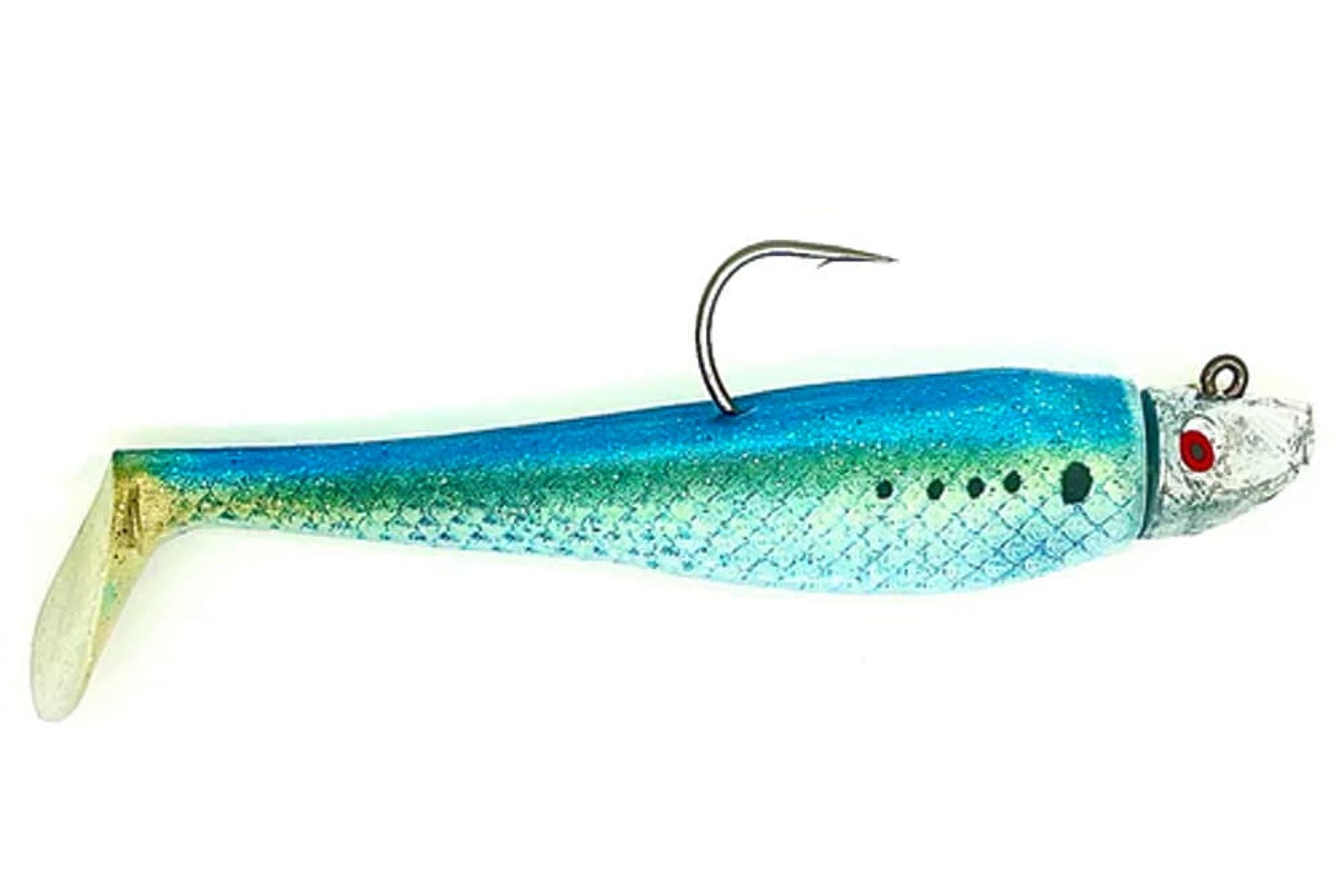 Al Gag's Lures Whip-It Fish Rigged, 5", 1.5oz, (1 Head/2 Tails), Bunker ...